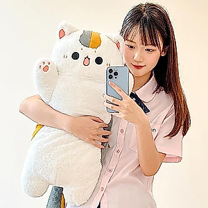 Ditucu 32 inch Large Taiyaki Cat Plush Pillow Giant Kitten Inside Fish 2 in 1 Big Size Stuffed Animals Plushies Toys with Outfit Sleeping Doll Gifts for Girls Boys