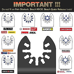 100 Pcs Universal Oscillating Tool/Saw Blades,Oscillating Multitool Blades Fit Fein Multimaster Porter Cable Bosch Ryobi Dewalt Milwaukee Rockwell Oscillating Tool Blades