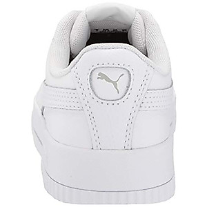PUMA Unisex Child Carina Sneaker, Puma White-puma White-gray Violet, 7 Big Kid US