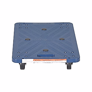 Vestil POS-1624 Plastic Dolly with Molded Handle, 220 lbs Capacity, 23-3/8" Length x 15-1/2" Width x 4-1/2" Height Deck