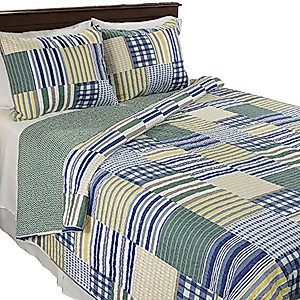 Lavish Home Full/Queen Lynsey 3 Piece Quilt Set, Multicolor
