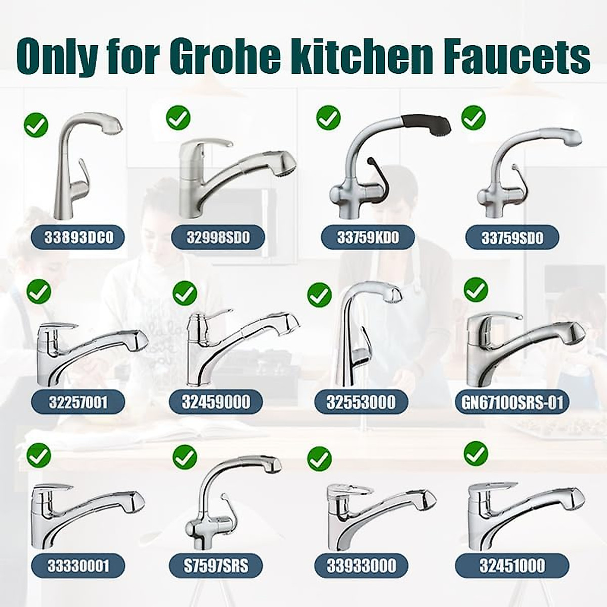 Kitchen Faucet Hose Replacement Parts for Grohe 48293000 Flexible Faucet Hose, Pull-Out Faucet Hose Replacement, Flexible Hose for Pull Out Kitchen Sprayer