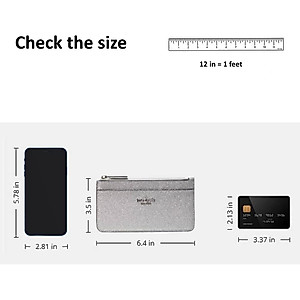 Kate Spade Wallet for Women Shimmy Boxed Large Slim Card Holder Glitter, Rose gold