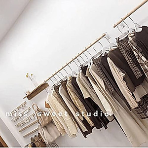 Industrial Pipe Clothing Rack Wall Mounted Real Wood Shelf,retail Store Garment Rack Display Rack Commercial Clothes Racks,pipe Shelving Floating Shelves Wall Shelf,space-saving Hanging Clothes Rack