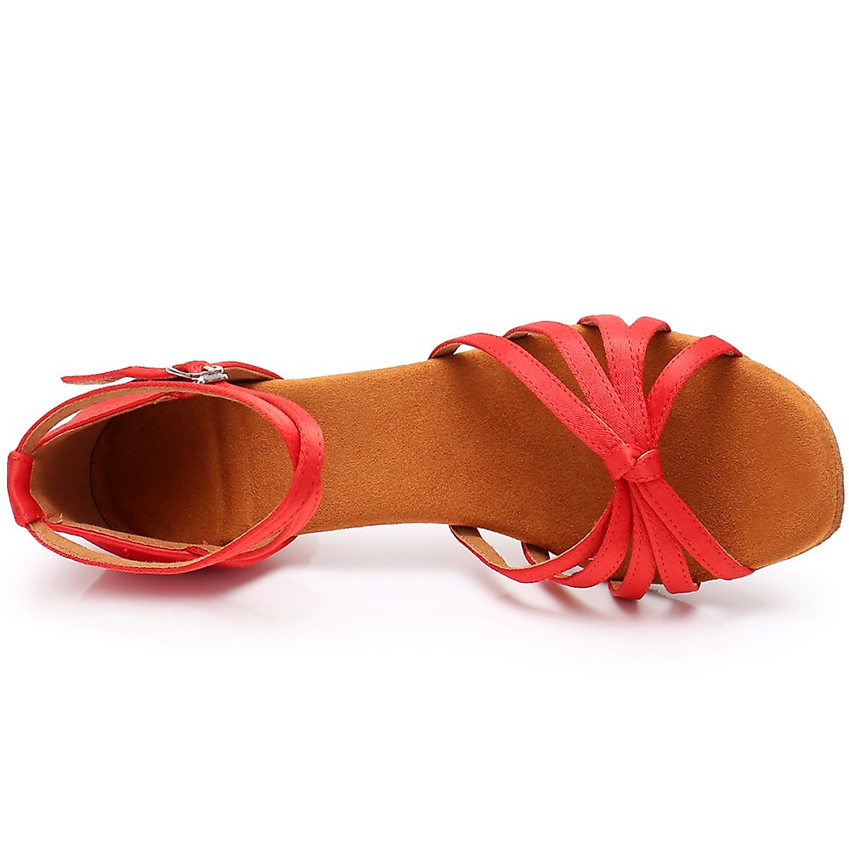 HIPPOSEUS Women's Latin Dance Shoes Ballroom Classical Party Practice Performance Sandals Red,7 B(M) US