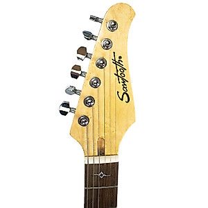 GoDpsMusic 6 String Sawtooth Natural Series Flame Maple Trans Moss Burst 24-Fret Electric Guitar w Single Coil Pickups, Right Handed (ST-M24-NAT-NFMG-1)