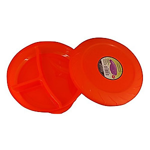 Set of 6 Microwave Food Storage Container, 3 Compartment Divided, Bright Colors BPA Free