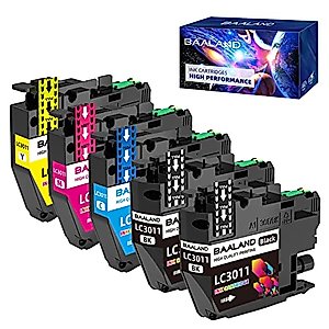 LC3011 Ink Cartridges 2BK/ C/M/Y Compatible Repalcement for Brother LC3011 LC3013 LC3011BK LC3013BK Ink Work with Brother MFC-J491DW MFC-J895DW MFC-J690DW MFC-J497DW Printer (5-Pack)
