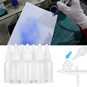 10Pcs Empty Airbrush Bottles, 30ml Paint Storage Bottles Replacement Jars with Scale