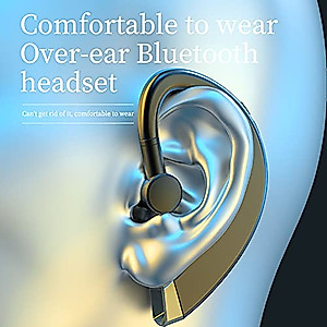 Saycker Bluetooth 5.0 Ear Hook Wireless Headphone, Bluetooth Earpiece, Ear Plug Headset with Microphone, Single Ear Noise Cancelling Earphones Painless Wearing, for Outdoor(Black)