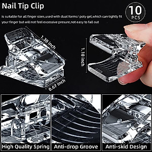 10 PCS Nail Tips Clip for Quick Building Extension Nail Plastic Finger Extension UV LED Builder for DIY Manicure Nail Art
