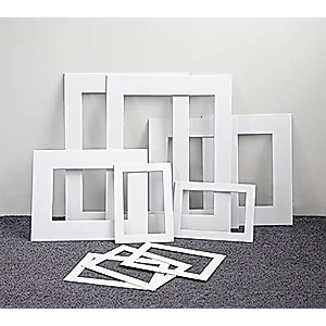 Golden State Art, Pack of 5 Acid Free Bevel Cut 4-Ply Thickness White Core Picture Mats for Photos (White, 11x14 for 8.5x11 Photo)