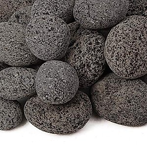 Blue Ridge Brand Lava Rock - 50-Pound Tumbled Lava Stones - 2" Black/Gray Lava Pebbles - Volcanic Rock - Landscaping Rocks