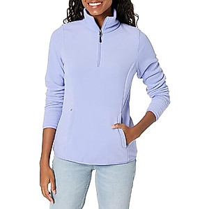 Amazon Essentials Women's Classic-Fit Long-Sleeve Quarter-Zip Polar Fleece Pullover Jacket - Discontinued Colors, Lilac, Large