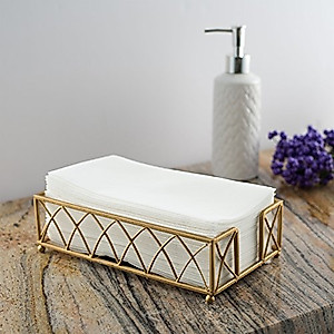 BloominGoods Disposable Bathroom Paper Napkins | 300-Pack 8" x 17" Single-Use Linen-Feel Guest Towels, Made In USA | Cloth-Like Hand Tissue Paper, White (MEDIUM SIZE - Pack of 300)