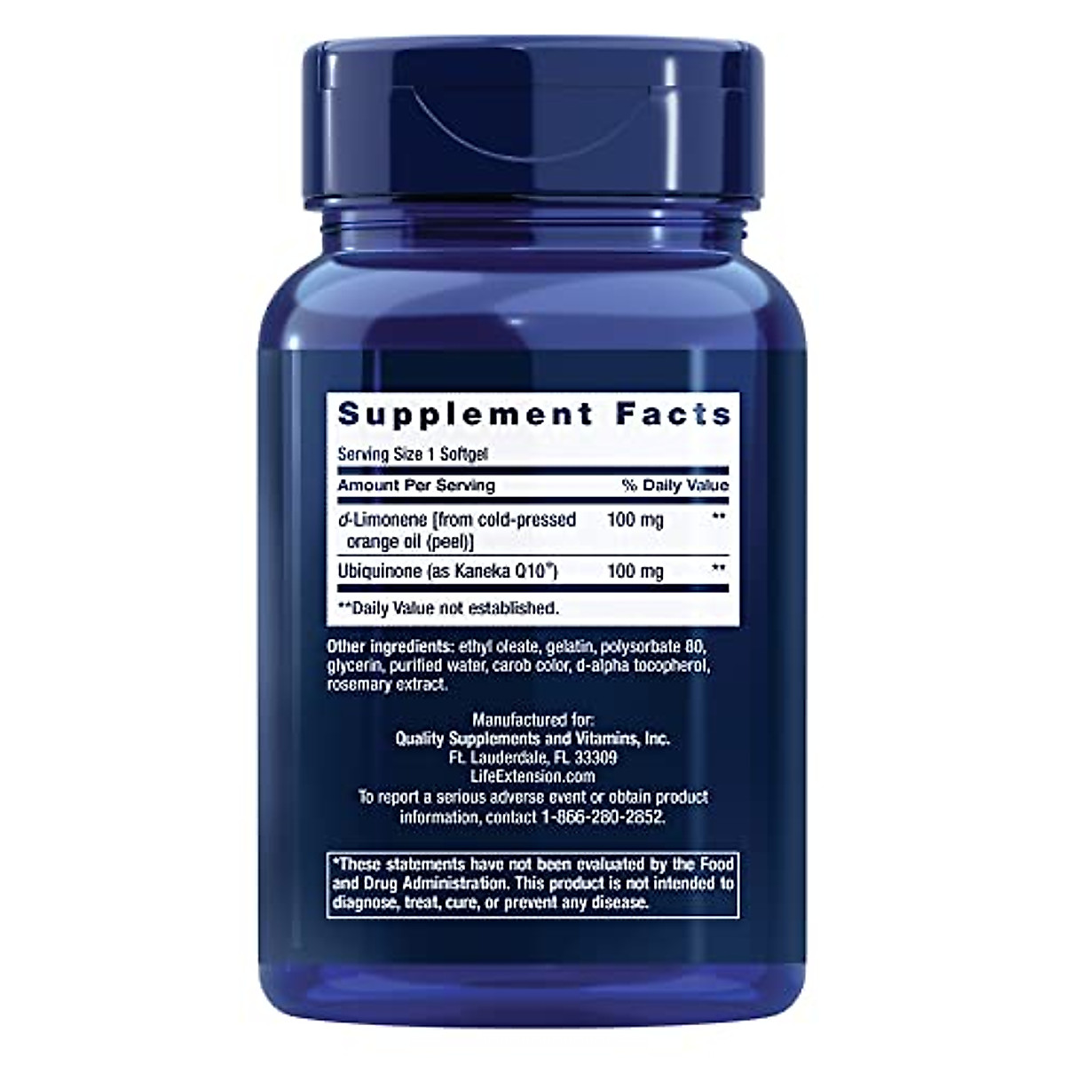 Life Extension Super-absorbable Coq10 (ubiquinone) With D-limonene – Promotes Heart Health & Cellular Energy – Gluten Free – Non-GMO – 100 mg – 60 Softgels