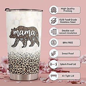 Macorner Mothers Day Gifts - Birthday Gifts for Mom Nana & Mothers Day Gifts From Daughter Son - Mom Gifts Mother's Day Christmas Gifts For Women Mom Grandma - Stainless Steel Bear 20oz Tumbler