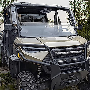 Clear Front Half Windshield for Ranger XP 1000, SAUTVS Lightly Dustproof Durable Poly Half Windscreen for Polaris Ranger XP 1000 / Crew/Diesel/XP 900 2017-2022 Accessories, Replace #2883301