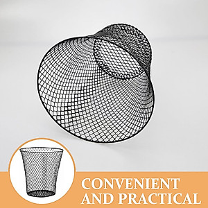 Luxshiny Black Mesh Trash Can - Mesh Office Trash Can Open Metal Wire Wastebaskets Recycling Garbage Container Bin for Office, Home,School