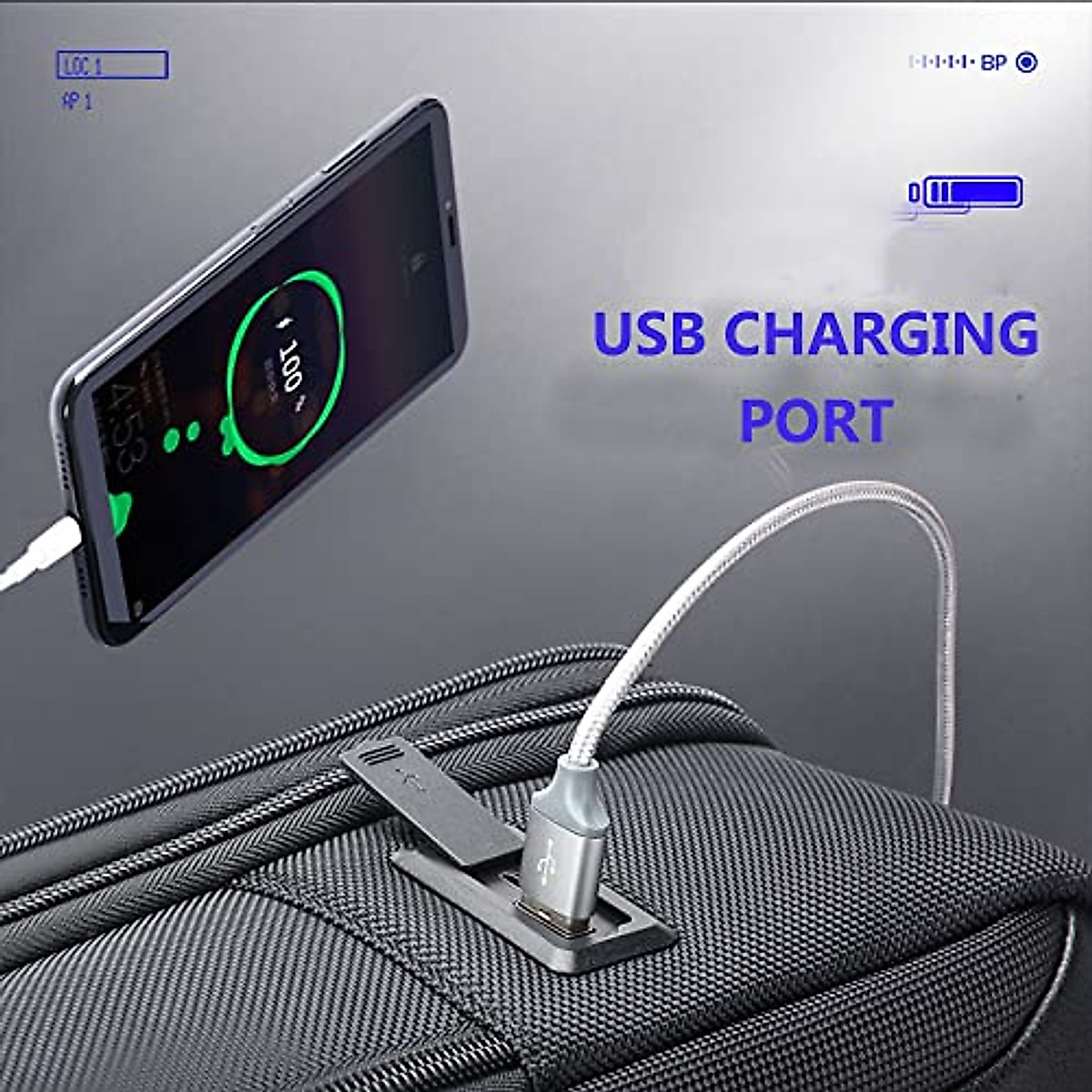 BOPAI Travel Backpack for Men Business Laptop Backpack 15.6 inch Anti Theft Backpack Large Capacity Multi-Function Backpack Office Black