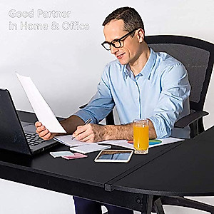 CHADIOR L Shaped Corner Computer Gaming Desk 58" L x 44" W Modern Workstation Table for Small Space Home Office, Black