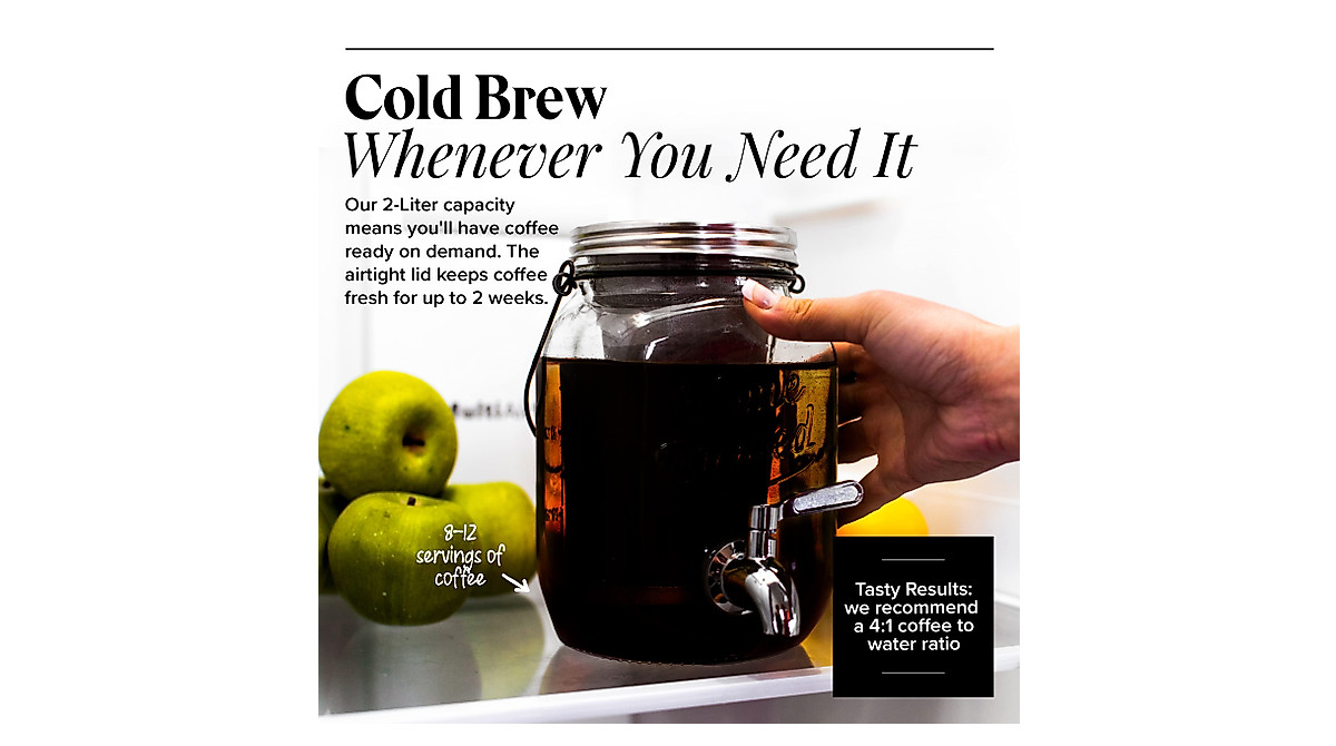 Willow & Everett 2L Cold Brew Coffee Maker - Fast & Easy Cold Brew