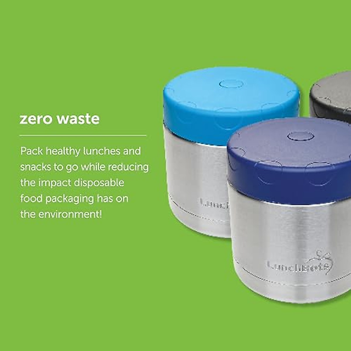 LunchBots 16oz Thermos Stainless Steel Wide Mouth - Insulated Thermos With Vented Lid - Keeps Food Hot or Cold for Hours - Leak-Proof Portable Thermal Food Jar is Ideal for Soup - 16 ounce - Aqua