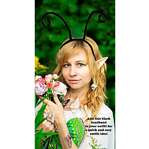 Nicky Bigs Novelties Black Velvet Bug Antenna Headband | Ladybug Bee Insect Hair Band Costume Accessory | Unisex Adult One Size Halloween Accessories