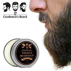 The Gentlemen's Premium Beard Balm - Fragrance Free - Leave-in Conditioner & Softener - All Natural - Styles, Strengthens, Thickens & Softens Promoting Healthier Beard & Mustache Growth