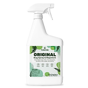 Cedarcide Original Bug Spray | Repel & Kill Fleas, Ticks, Mosquitoes, Mites, Ants & Chiggers | for use on People, Pets & Home | Natural Cedar Oil | Eco-Friendly | Quart