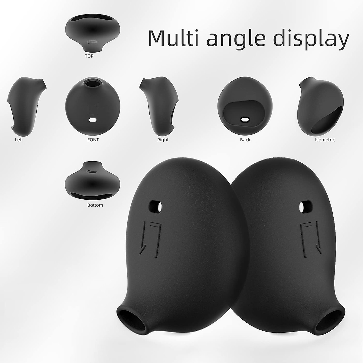 20 Pieces Silicon Replacement Earbuds Tips Cover Ear Gels Buds for Samsung Galaxy Note 5te 7/S7/S6/S6 Edge Earbuds Black