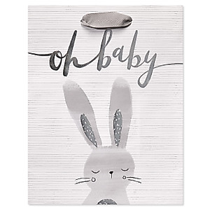 Papyrus 13" Large Gift Bag (Rabbit) for Baby Showers, New Baby, Baptisms, Christenings and All Baby Occasions (1 Bag)