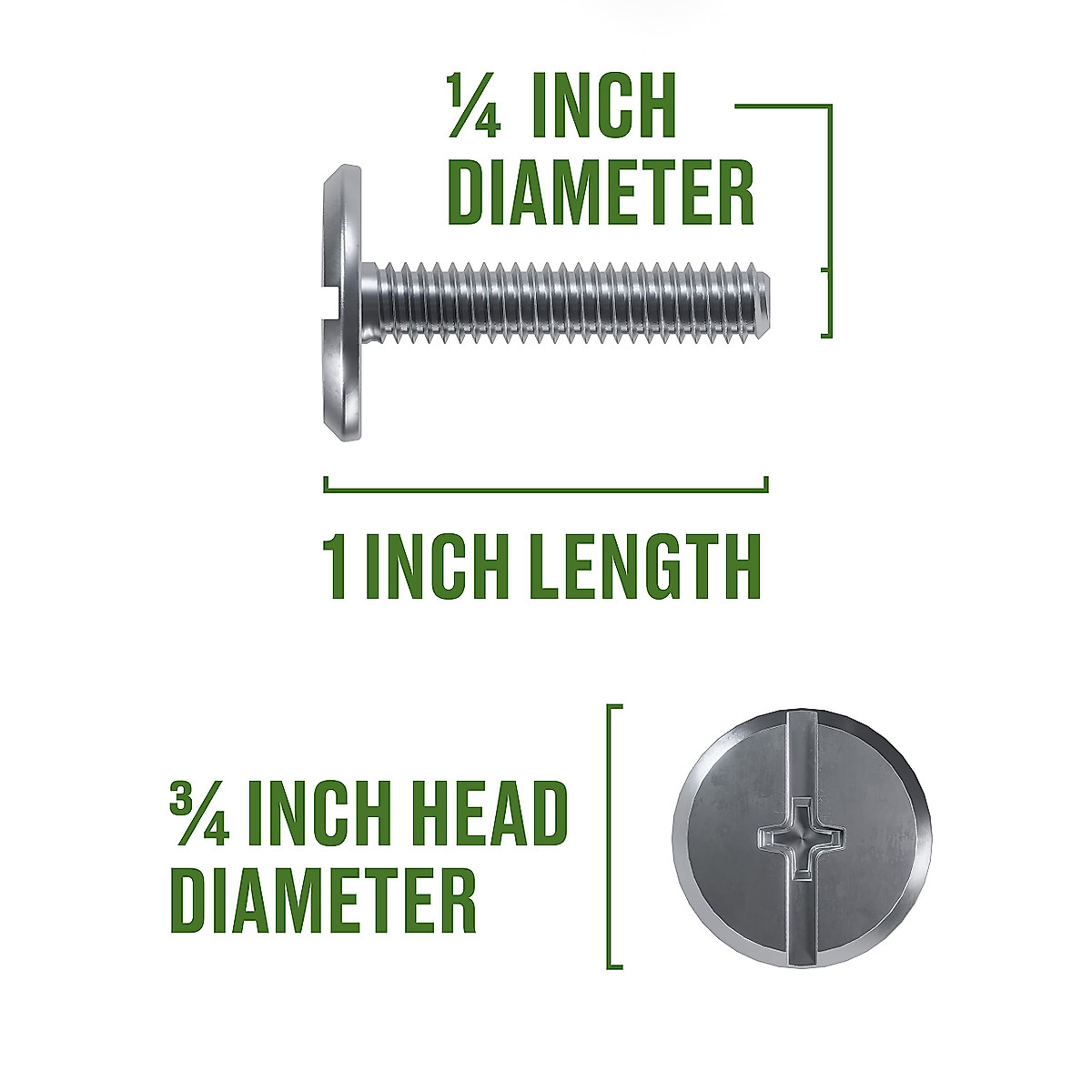 Hillman Group Combo Sidewalk Bolt, Hurricane Hardware, 25 Pieces, Rust-Resistant, Durable, Truss Head, (1/4" x 1") Stainless Steel (707308)