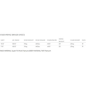 XXIO Prime 11 Driver 460cc RH 10.5 Graph Reg