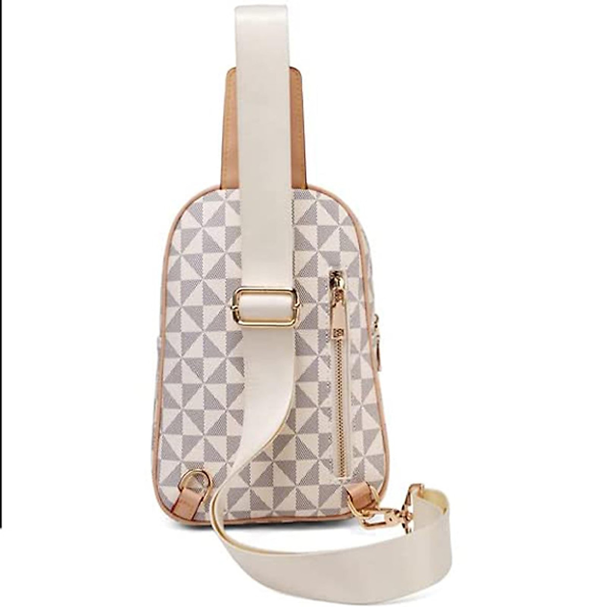 Sling Bag for Women Small Belt Chest Bum Bag Checkered waist Fanny Pack Crossbody for women Designer-Perfect for On-the-Go Style (White)