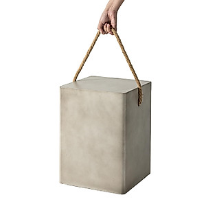 Koncemel Outdoor Side Table,Rectangular MgO End Table,Accent Coffee Table for Outdoor,Balcony,Living Room