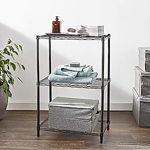 Home Basics Wire Shelving Storage Unit (3 Tier, Black)