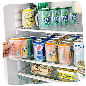 Cabilock freezer organiser pop can holder soda organizer plastic can dispenser soda rack for fridge cupboard storage rack plastic storage shelves bottle organizer hand pull kitchen cabinet