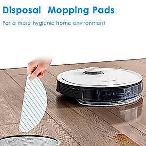 (50 Pieces) CHAIN PEAK Disposal Mop Pads for ECOVACS DEEBOT OZMO T8/ T8+/ T8 AIVI/ T9/ T9 MAX Vacuum Cleaner Wipes, Wiping Pads, One Time Use Mopping Cleaning Cloths