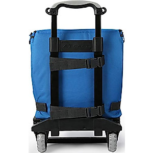 Columbia Crater Peak Wheeled Cooler - 50 Can Rolling Cooler - Blue Collapsible Cooler with Super Foam Insulation and Foldable All-Terrain Cart with Wheels