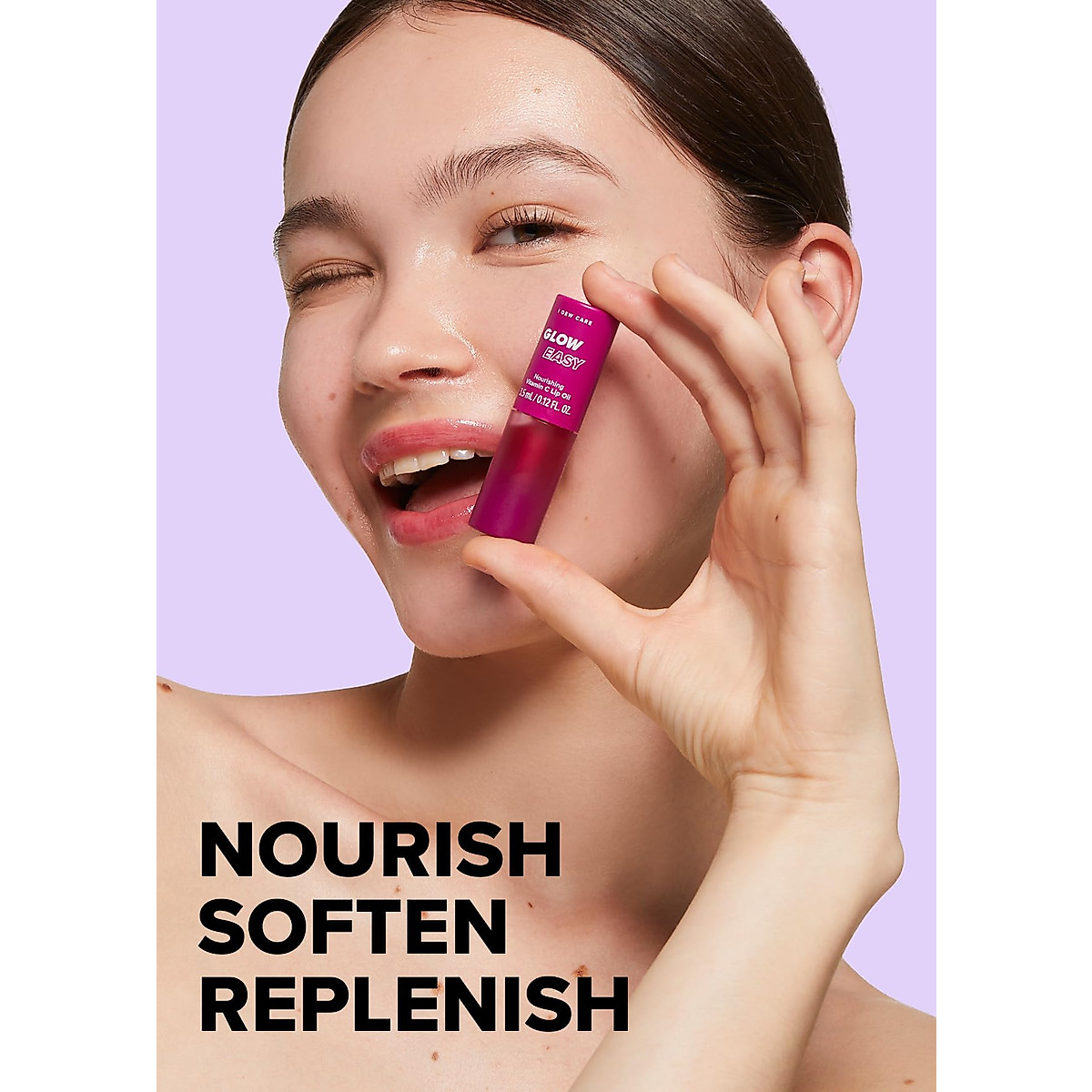 I DEW CARE Lip Gloss - Glow Easy Raspberry | Jojoba Seed Oil, Vitamin C, Pigmented Glossy Stain, Hydrating, Korean Makeup, Pink Color, Glass Skin Look, 0.12 FL Oz