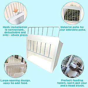 kathson Rabbit Hay Feeder Bunny Food Dispenser Alfalfa Grass Manger Holder Less Wasted for Guinea Pig Chinchilla Ferret