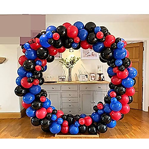 16.3 Feet Balloons Arch Garland Kit- 100PCS Blue Red Black Balloon Kit for Spider Theme Party Sleepover Party Baby Shower Birthday Decoration
