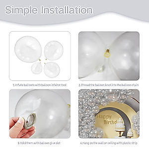 KAWKALSH Clear Balloons Garland Kit, 133Pcs Latex Balloons Arch Different Sizes Party Balloon for Birthday Party Graduation Baby Shower Wedding Holiday Balloon Decoration