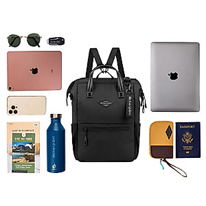 Sherpani Dispatch, Convertible Backpack Tote, Travel Backpack, Crossbody Bags for Women, Laptop Backpack, Fits 13 Inch Laptop (Raven V1)