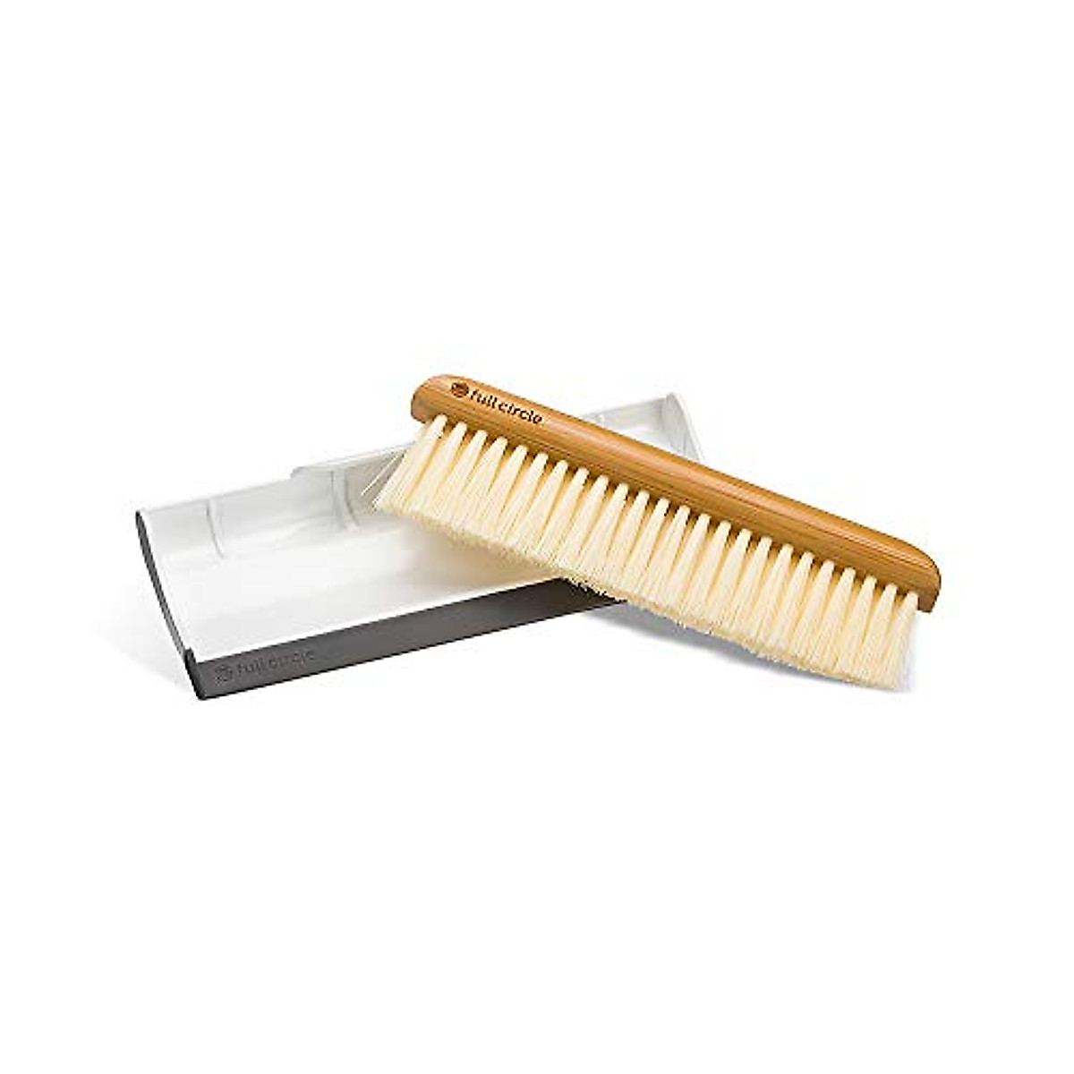 Full Circle Crumb Runner, Counter Sweep and Squeegee, Compact Brush for Sink & Kitchen Countertops, White