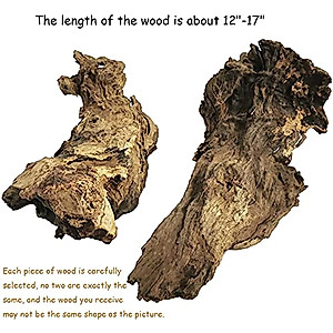 kathson Large Natural Aquarium Driftwood Reptiles Branches Terrarium Ornament Sinkable Wood Decor Trunk Fish Tank Log Habitat Decoration (12"-17")