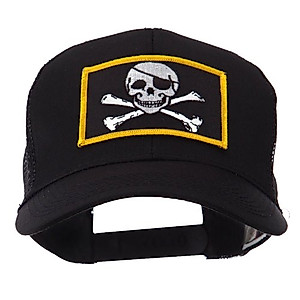 e4Hats.com Skull and Choppers Embroidered Military Patched Mesh Cap - Jolly Roger OSFM