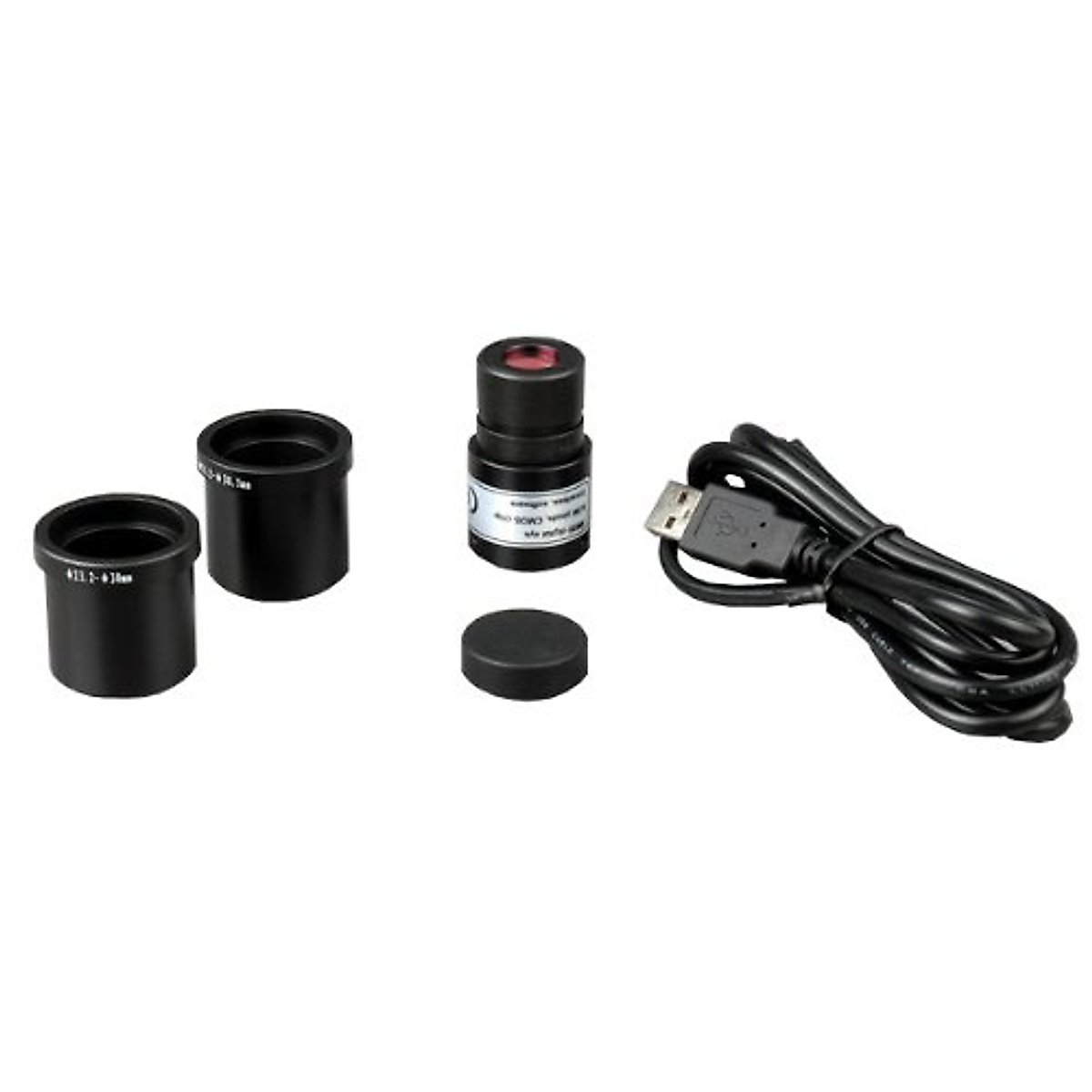 AmScope B100B-E Digital Compound Binocular Microscope, 40X-2000X Magnification, Brightfield, Tungsten Illumination, Abbe Condenser, Plain Stage, Includes 0.3MP Camera and Software