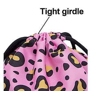 HOLYLUCK Drawstring Backpack Bag Sport Gym Sackpack (Pink leopard)
